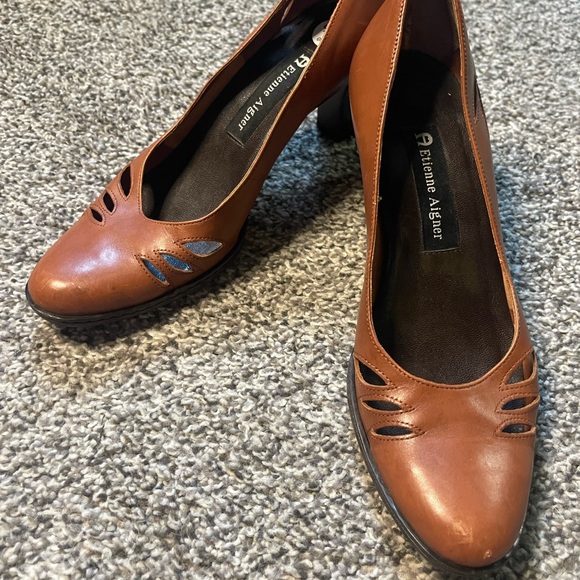 Etienne Aigner | Shoes | Etienne Aigner Ville Brown Leather Pumps With ...